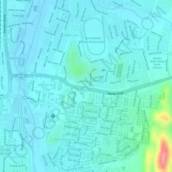 The Gap topographic map, elevation, terrain
