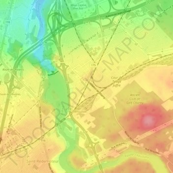 Charny topographic map, elevation, terrain