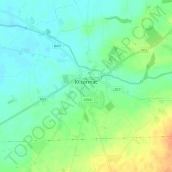 Kilcormac topographic map, elevation, terrain