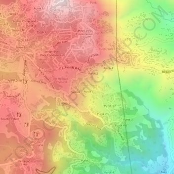 Outlook Drive topographic map, elevation, terrain