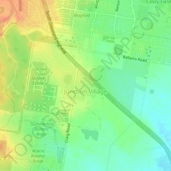 Junction Village topographic map, elevation, terrain