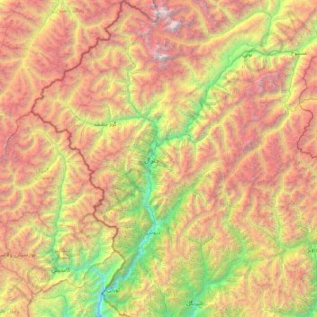 Lower Chitral District topographic map, elevation, terrain