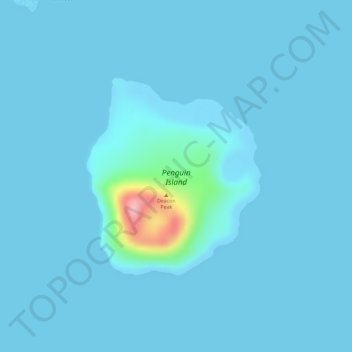 Penguin Island topographic map, elevation, terrain