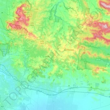 Gembrook District topographic map, elevation, terrain