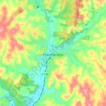 Hurstbridge topographic map, elevation, terrain
