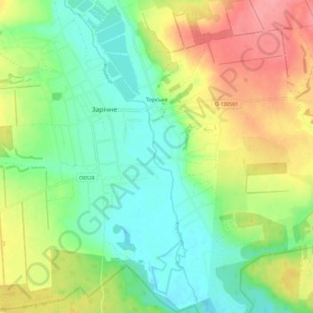 Torske topographic map, elevation, terrain