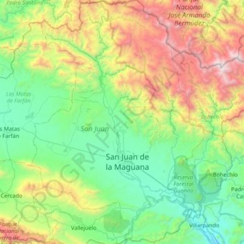San Juan de la Maguana topographic map, elevation, terrain