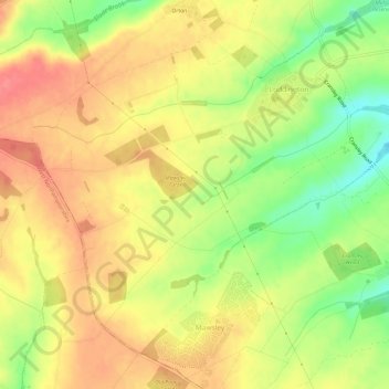 Loddington topographic map, elevation, terrain