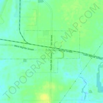 Baldwin topographic map, elevation, terrain