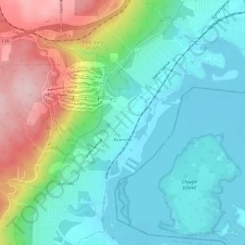 Riverside topographic map, elevation, terrain