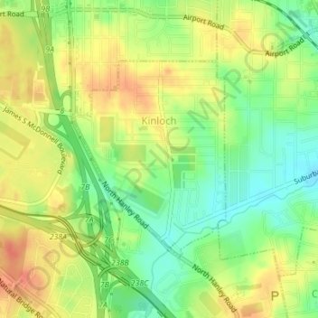 Kinloch topographic map, elevation, terrain