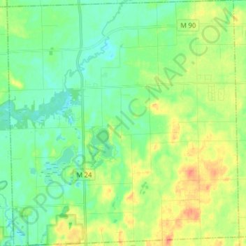 Deerfield Township topographic map, elevation, terrain