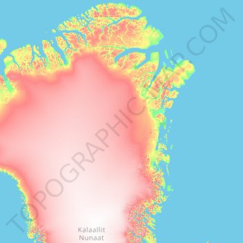Northeast Greenland National Park topographic map, elevation, terrain