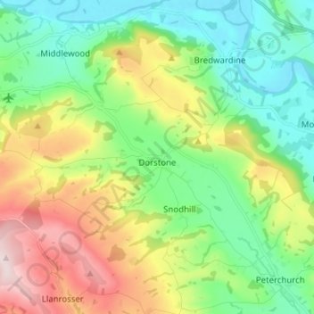 Dorstone topographic map, elevation, terrain