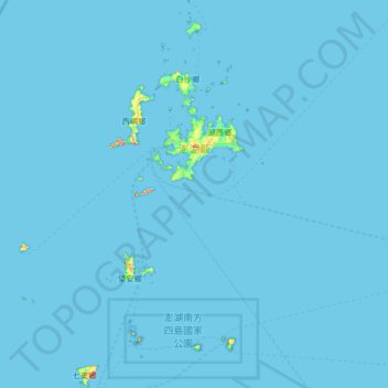 Penghu Islands topographic map, elevation, terrain
