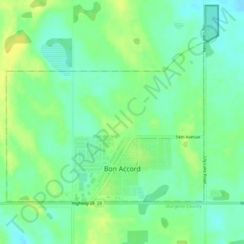 Bon Accord topographic map, elevation, terrain