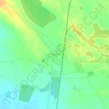Kildangan topographic map, elevation, terrain