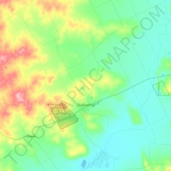 Quairading topographic map, elevation, terrain