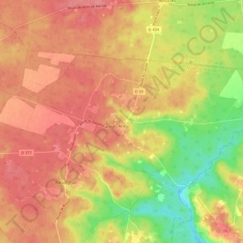 Arx topographic map, elevation, terrain