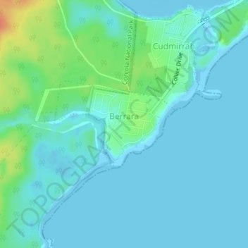 Berrara topographic map, elevation, terrain