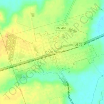 Thorndale topographic map, elevation, terrain