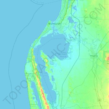 City of Mandurah topographic map, elevation, terrain
