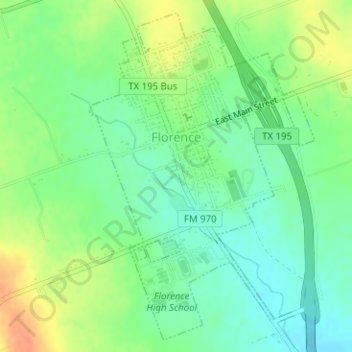 Florence topographic map, elevation, terrain