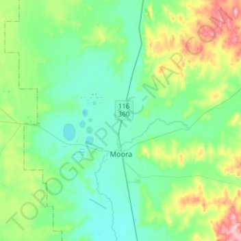 Moora topographic map, elevation, terrain