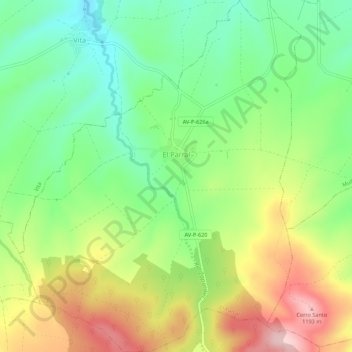 El Parral topographic map, elevation, terrain