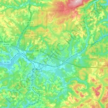 Sandy Township topographic map, elevation, terrain