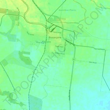 Proserpine topographic map, elevation, terrain