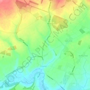 Crawley topographic map, elevation, terrain