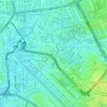 Barangay 185 topographic map, elevation, terrain