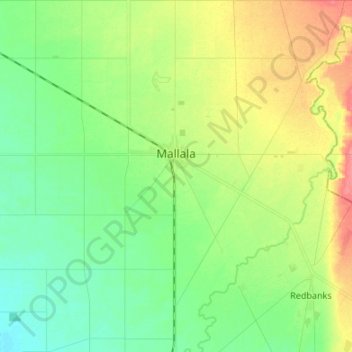 Mallala topographic map, elevation, terrain