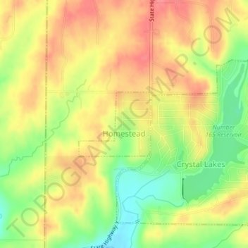 Homestead topographic map, elevation, terrain