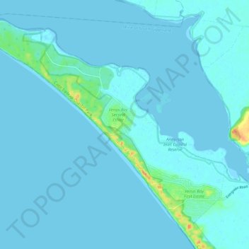 Venus Bay topographic map, elevation, terrain