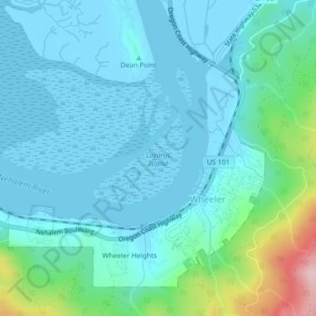 Lazarus Island topographic map, elevation, terrain