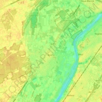 Baarlo topographic map, elevation, terrain