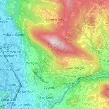 Argentario topographic map, elevation, terrain