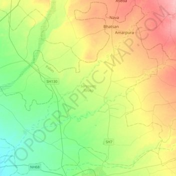 Saraswati Taluka topographic map, elevation, terrain