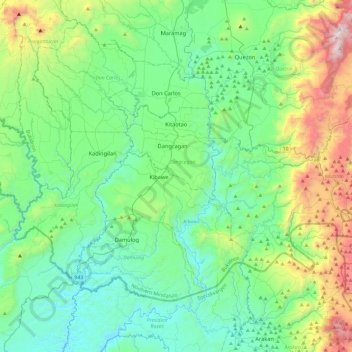 Kitaotao topographic map, elevation, terrain