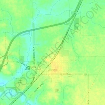 Lexington topographic map, elevation, terrain