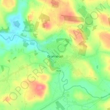 Dromahair topographic map, elevation, terrain
