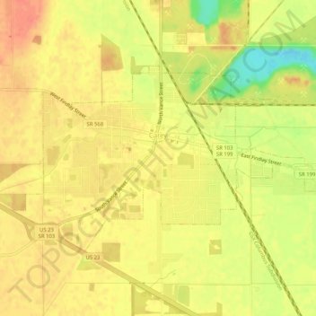 Carey topographic map, elevation, terrain