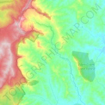 Theresa Creek topographic map, elevation, terrain