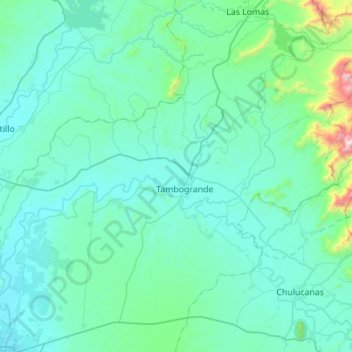 Tambo Grande topographic map, elevation, terrain
