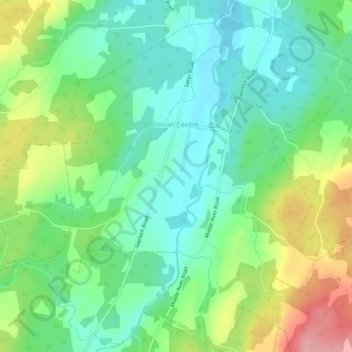 Union Centre topographic map, elevation, terrain