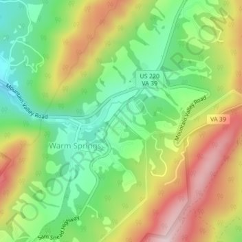 Warm Springs topographic map, elevation, terrain