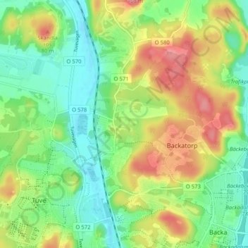 Skogome topographic map, elevation, terrain