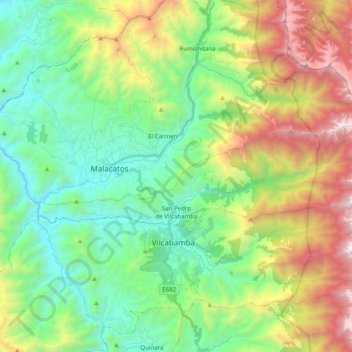 San Pedro de Vilcabamba topographic map, elevation, terrain